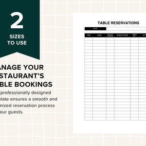 Restaurant Table Reservation Template | Editable Table Booking Form ...