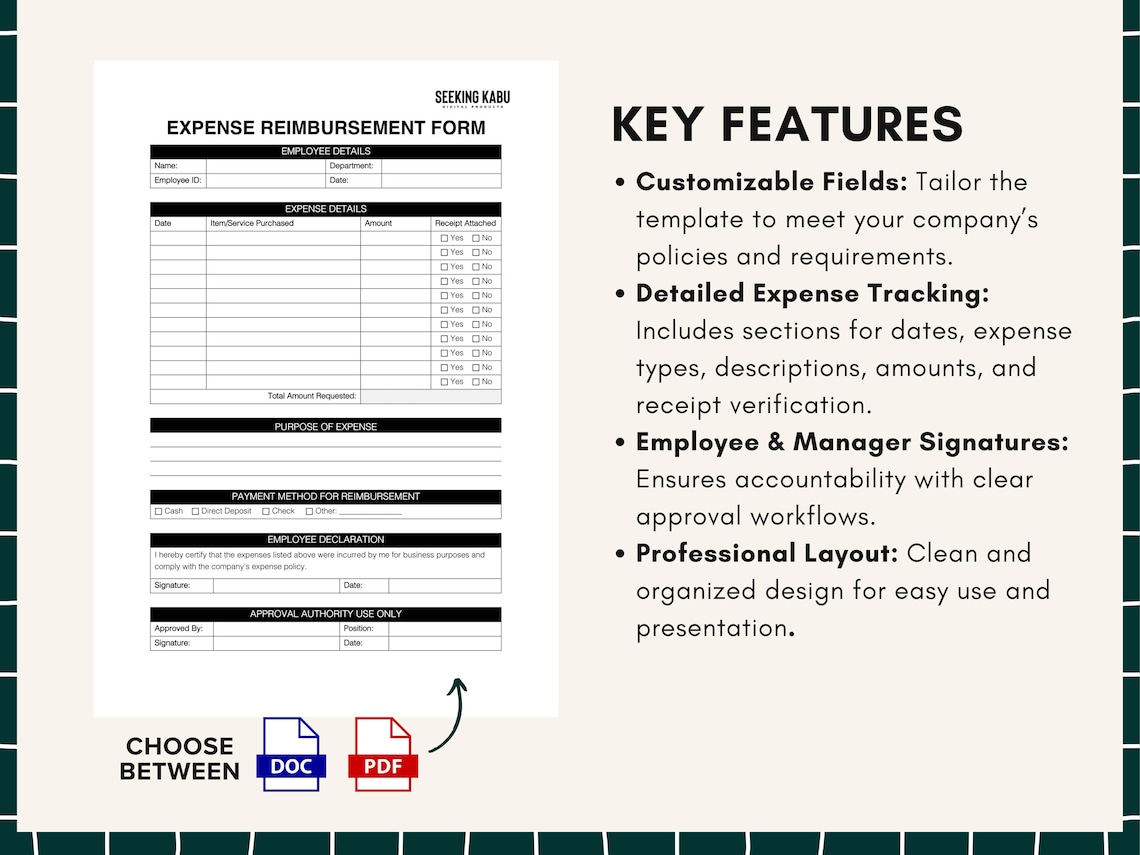 Expense Reimbursement Report Form, Employee Expense Reporting Template ...