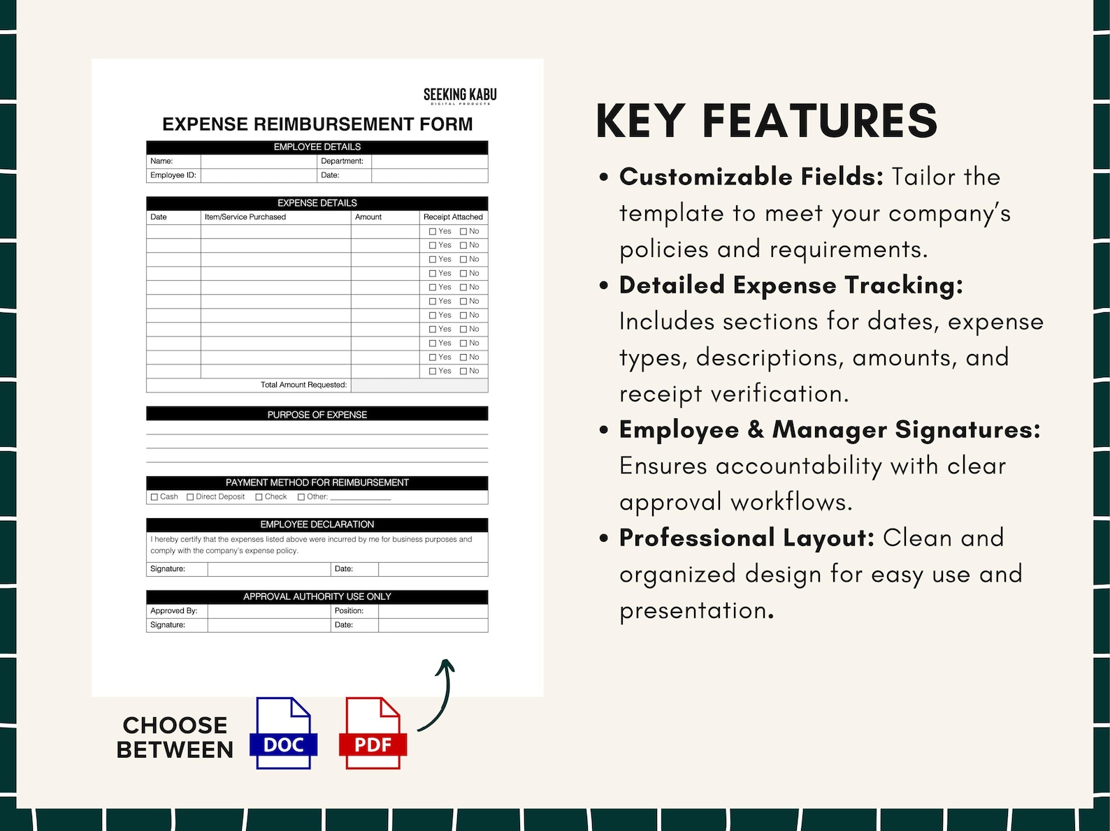 Expense Reimbursement Report Form, Employee Expense Reporting Template ...