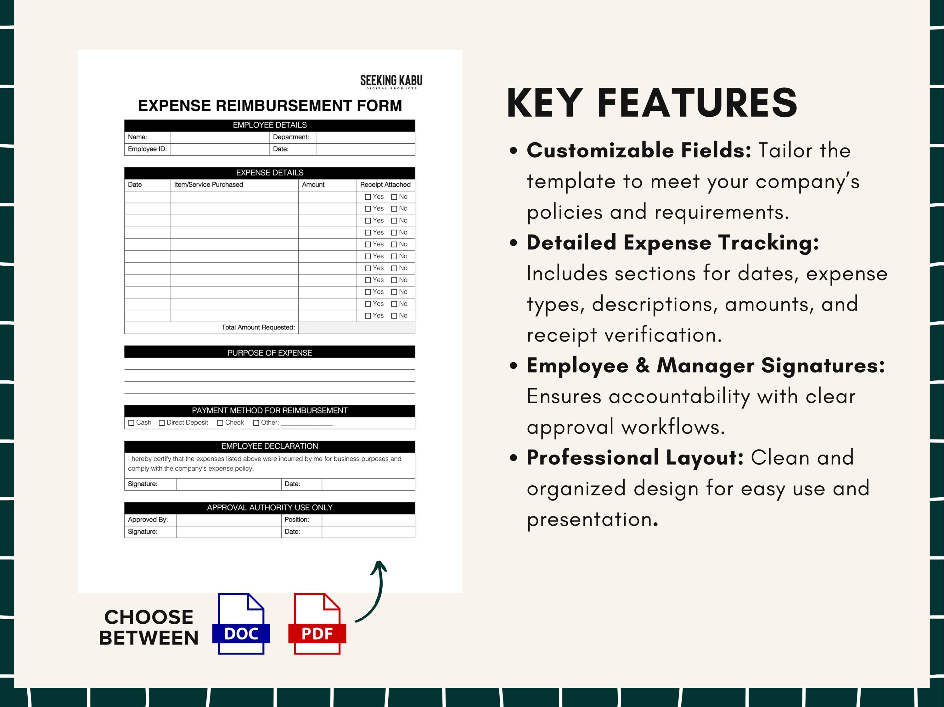 Expense Reimbursement Report Form, Employee Expense Reporting Template ...