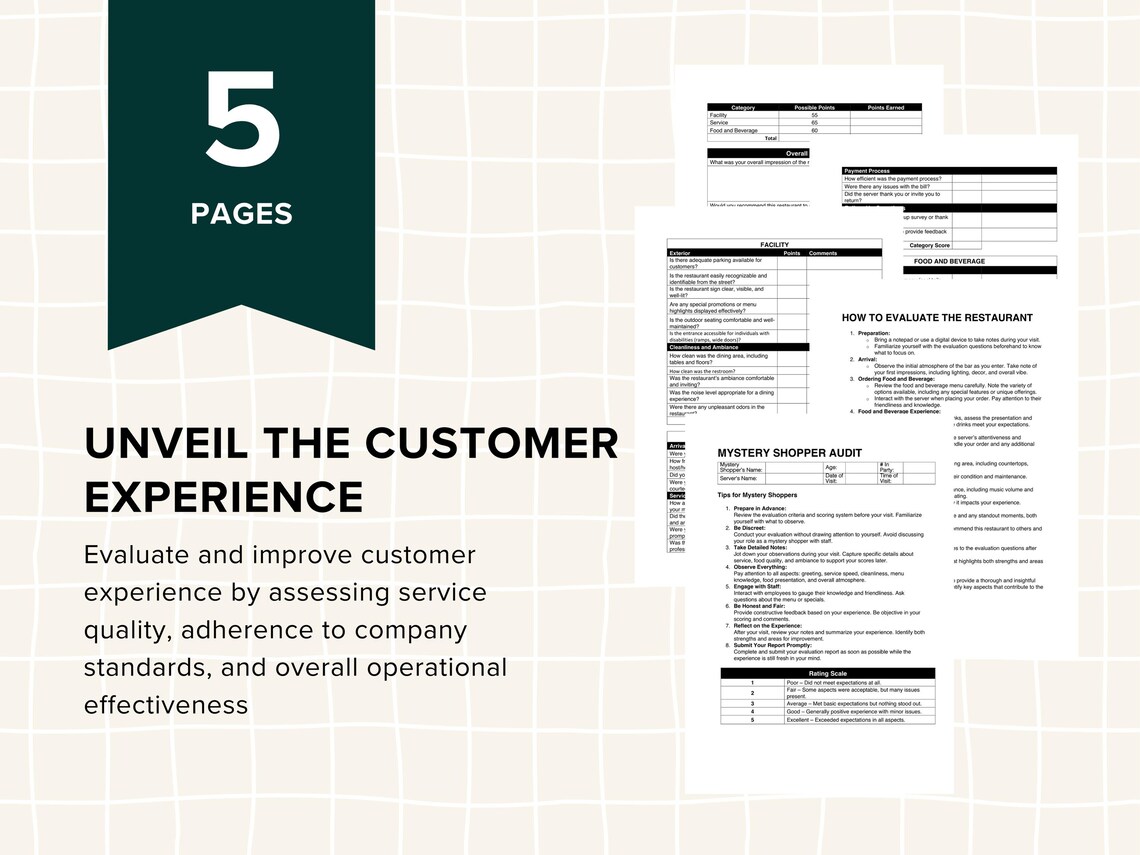 Mystery Shopper Audit for Restaurant Customer Experience Report ...