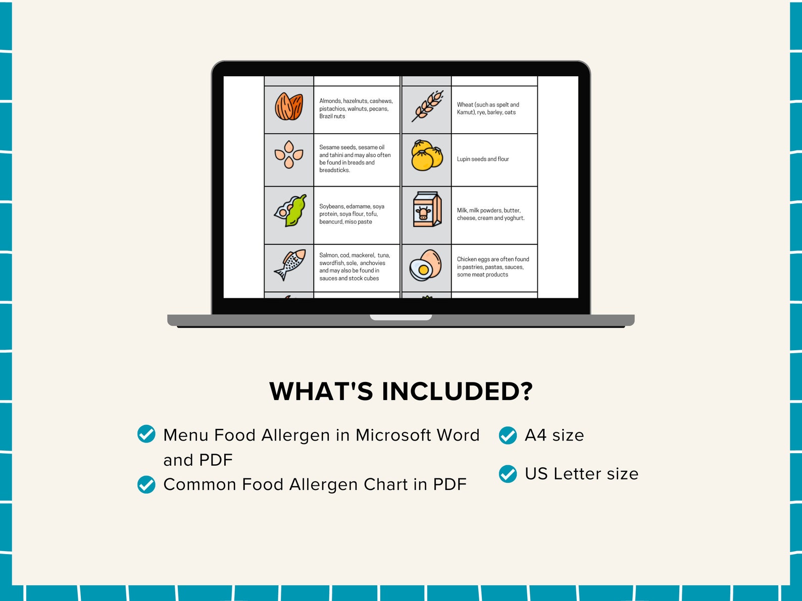 Restaurant Food Allergen Chart, Menu Items, Common Food Allergies List ...