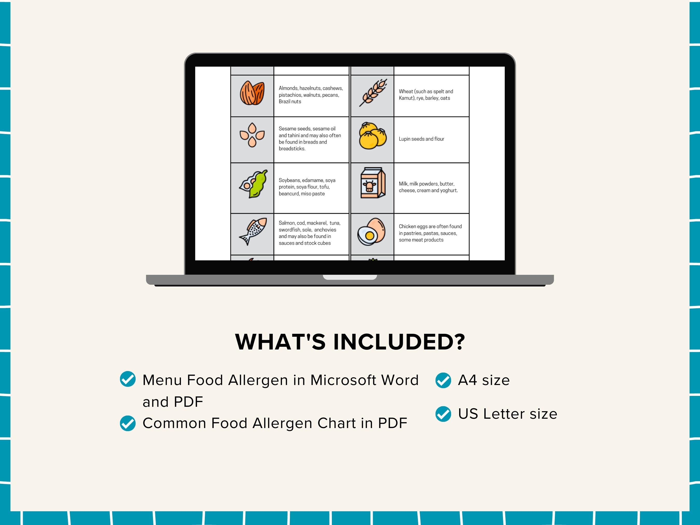 Restaurant Food Allergen Chart, Menu Items, Common Food Allergies List ...
