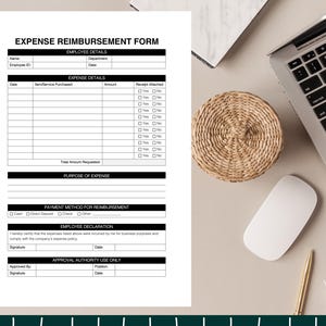 Expense Reimbursement Report Form, Employee Expense Reporting Template ...
