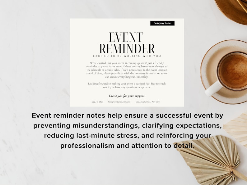 Editable Event Reminder Template, Customer Reminder Messages, Event ...