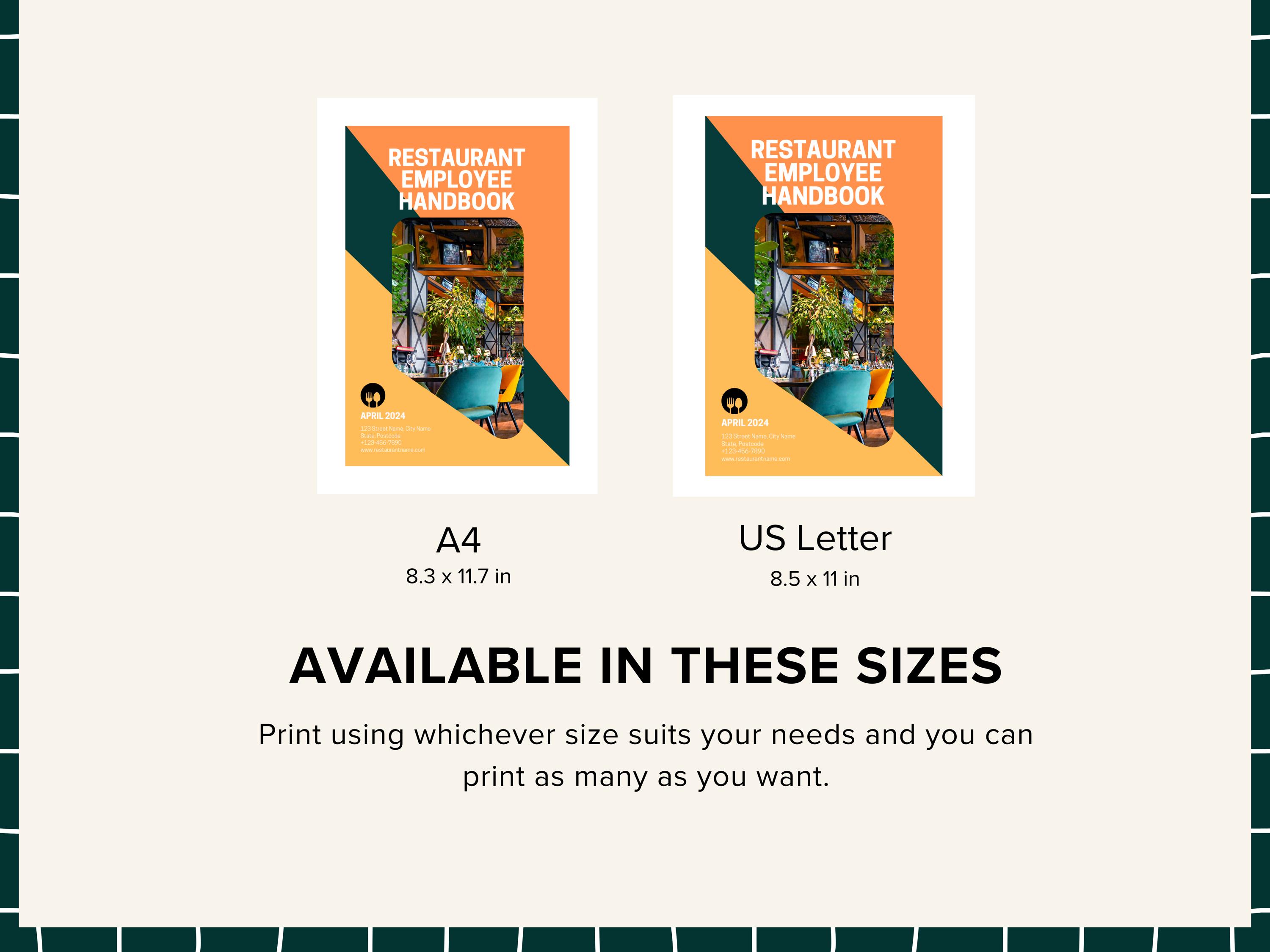 Restaurant Employee Handbook, Training Manual, New Hired Chefs, Servers ...