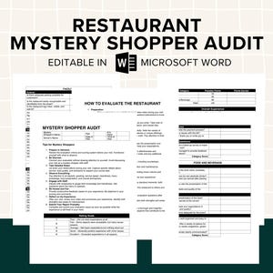 Mystery Shopper Audit for Restaurant Customer Experience Report ...