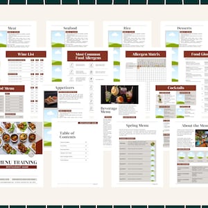 Menu Training Manual Template, Restaurant Staff Training Guide ...