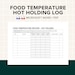 Hot Holding Temperature Log, Editable Hot Food Holding Temperature ...