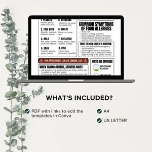 Menu Food Allergen Chart, Menu Items, Common Food Allergies List ...