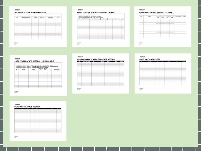 Restaurant Kitchen Templates Bundle, Order and Prep List, Fridge and ...