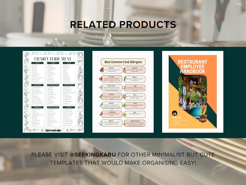 Restaurant Kitchen Templates Bundle, Canva Editable, Cafe BOH, HACCP ...