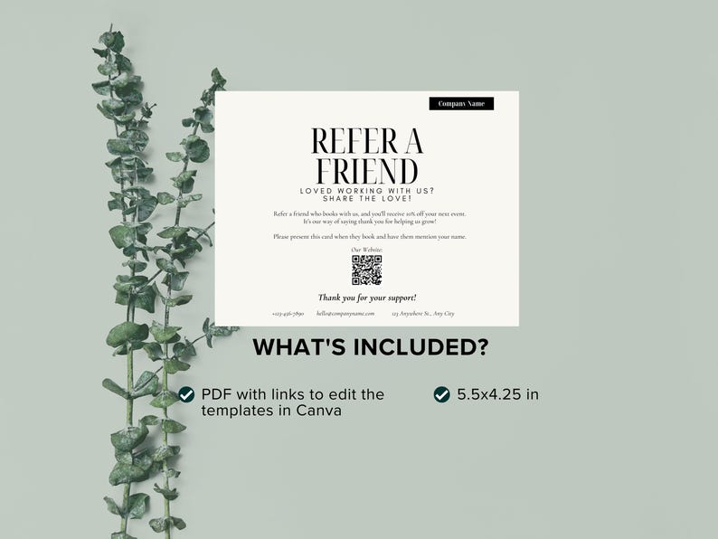 Editable Customer Care Cards Bundle, Referral Card, Event Payment ...