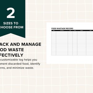 Restaurant Food Waste Tracker, Printable Food Disposal Sheet, Food ...