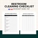 Editable Restroom Cleaning Checklist, Printable Toilet Sign off Form ...