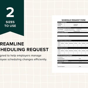 Employee Schedule Request Form, Flexible Shift Change Sheet, Work ...