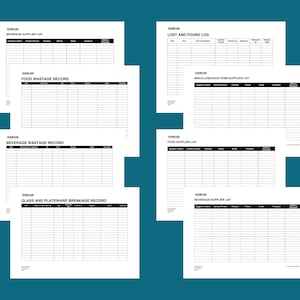 Restaurant FOH Templates Bundle, Daily, Server, Host, Bartender ...