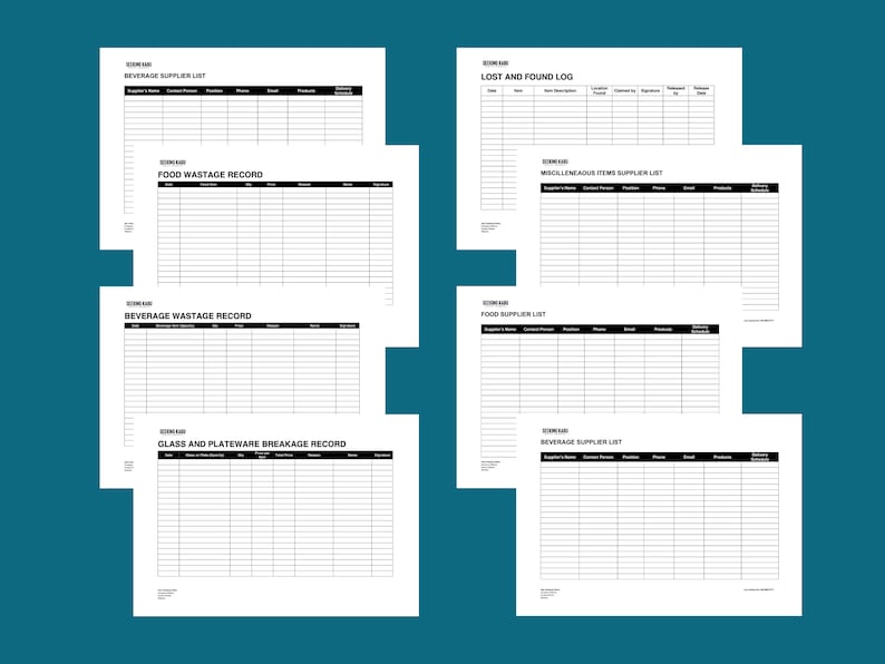 Restaurant FOH Templates Bundle, Daily, Server, Host, Bartender ...