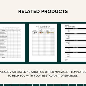 Kitchen Daily Prep List, Shift Handover Notes Fot Chefs, Restaurant and ...