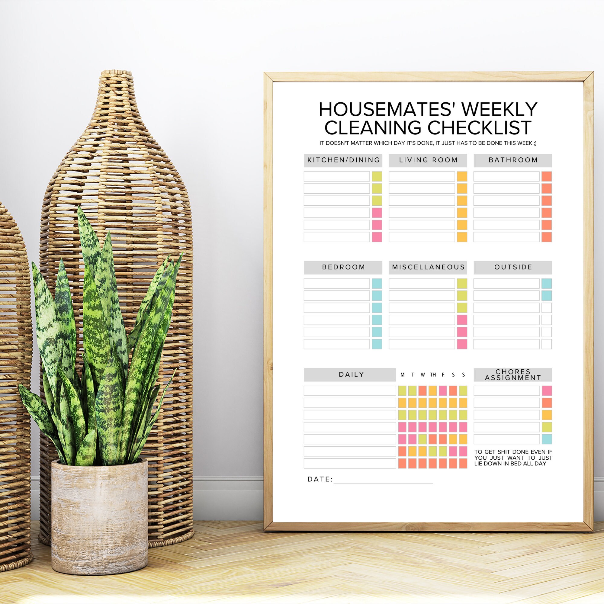 Editable Weekly Cleaning Checklist Weekly Cleaning Checklist - Etsy