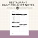 Restaurant FOH Templates Bundle, Daily, Server, Host, Bartender ...