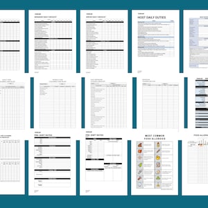 Restaurant FOH Templates Bundle, Daily, Server, Host, Bartender ...