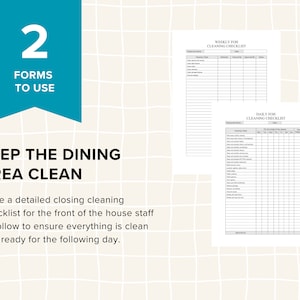 Restaurant FOH Cleaning Checklist | Restaurant Cleaning Checklist ...