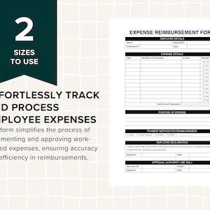 Expense Reimbursement Report Form, Employee Expense Reporting Template | Editable, Printable PDF ...