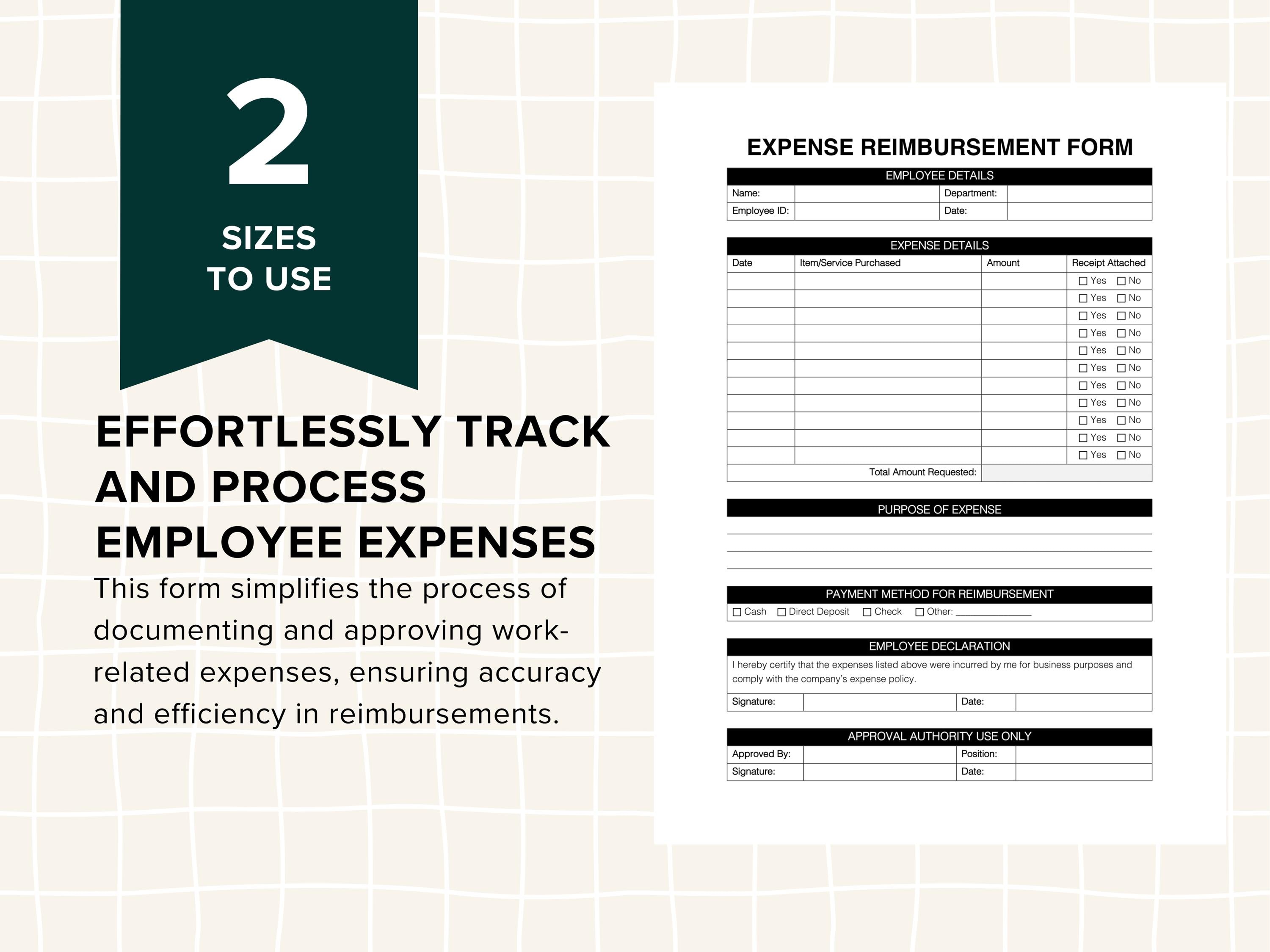 Expense Reimbursement Report Form, Employee Expense Reporting Template ...