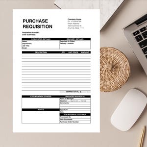 Purchase Requisition Template | Excel Procurement Request Form ...