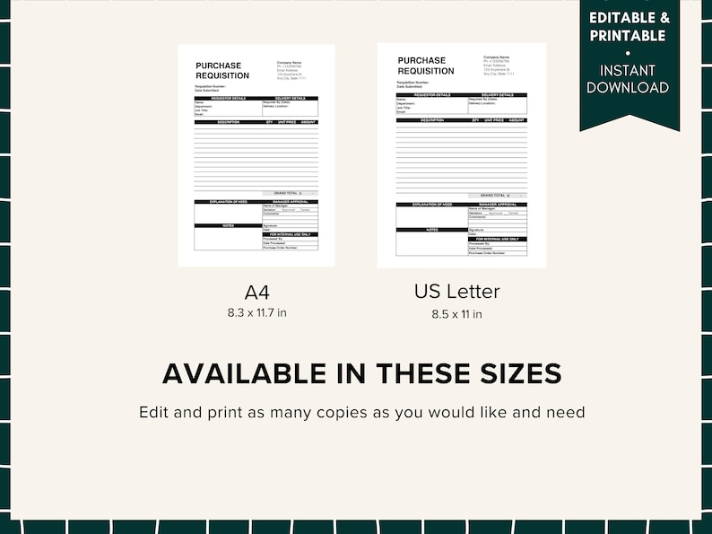 Purchase Requisition Template | Excel Procurement Request Form ...