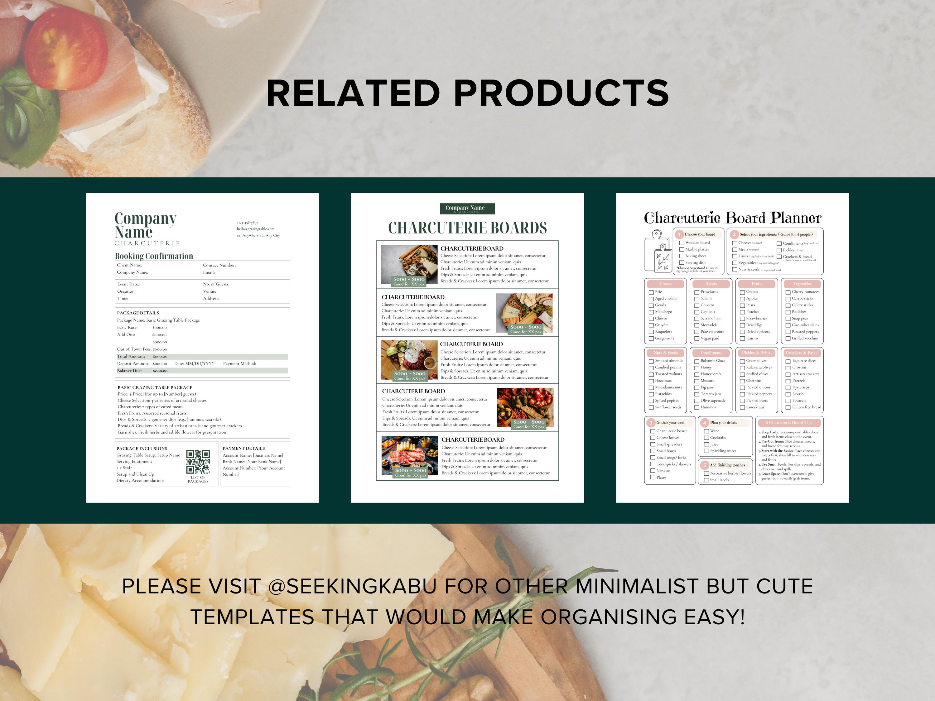 Charcuterie Order Form Template, Canva Editable Grazing Set ...