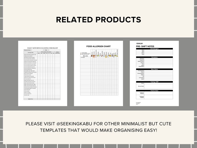 Kitchen Daily Prep List, Shift Handover Notes Fot Chefs, Restaurant and ...
