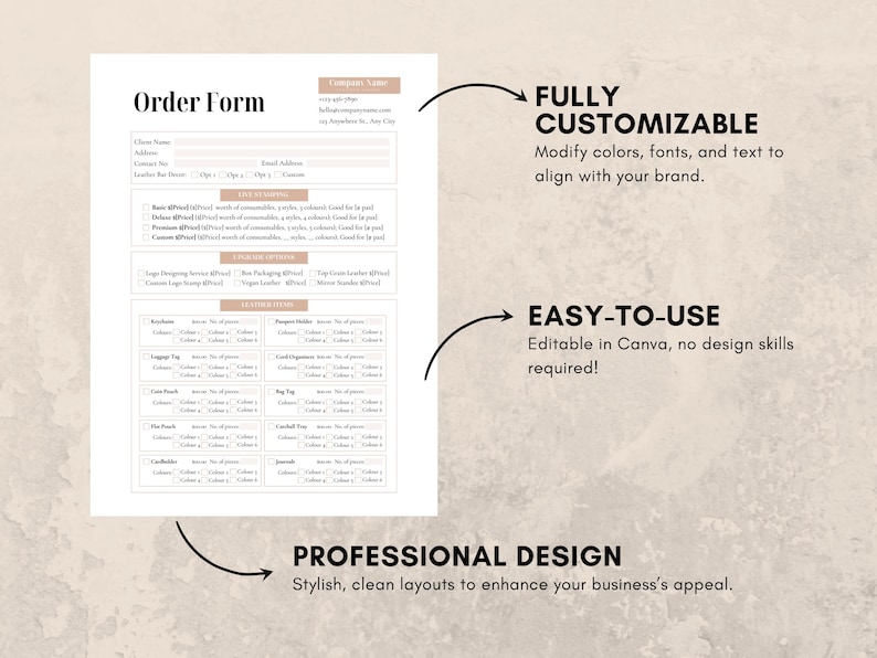 Live Leather Stamping Business Templates, Canva Editable, Weddings ...