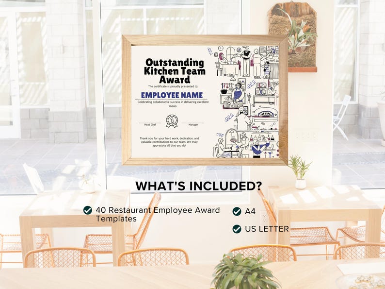 40 Restaurant Employee Appreciation Certificate Canva Template, Staff ...