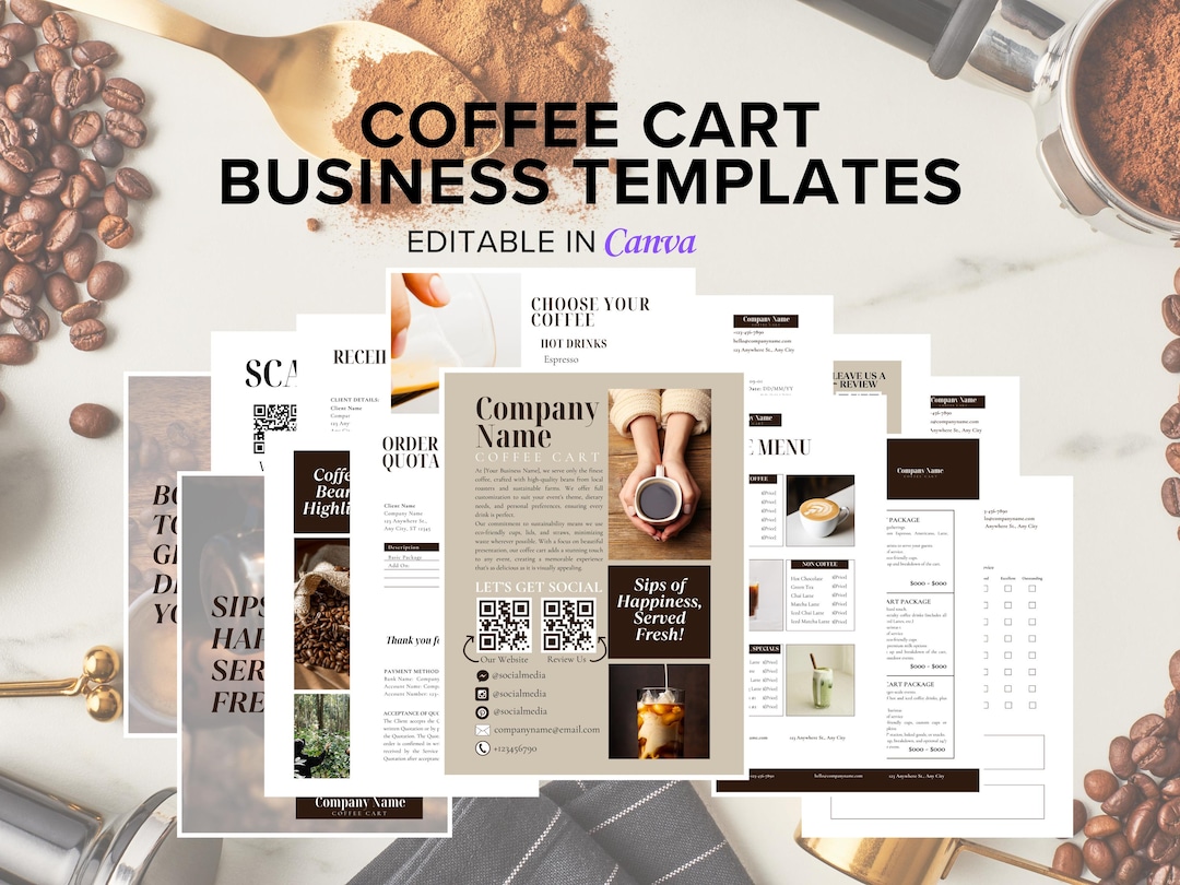 Editable Coffee Cart Business Templates, Mobile Coffee Bar Contract ...