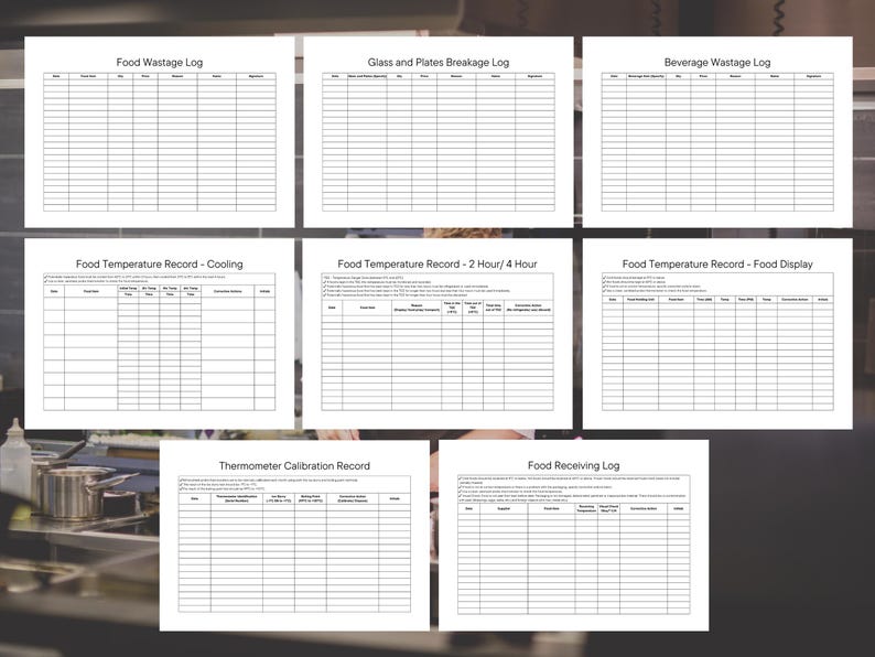 Restaurant Kitchen Templates Bundle, Canva Editable, Cafe BOH, HACCP ...