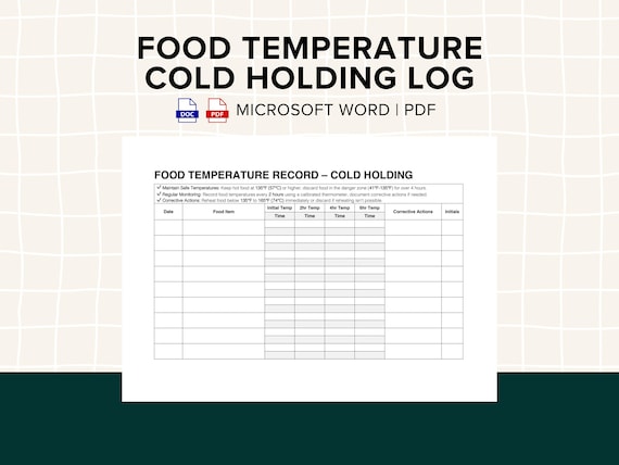 Food Holding Temperature Chart