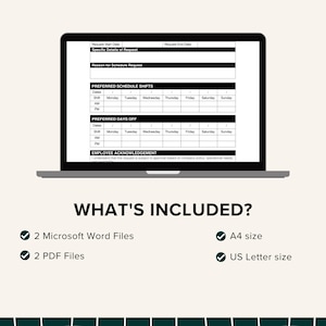 Employee Schedule Request Form, Flexible Shift Change Sheet, Work ...