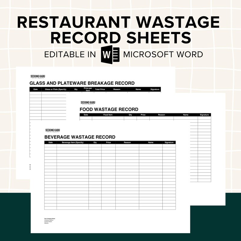 Waste Log Template - Etsy