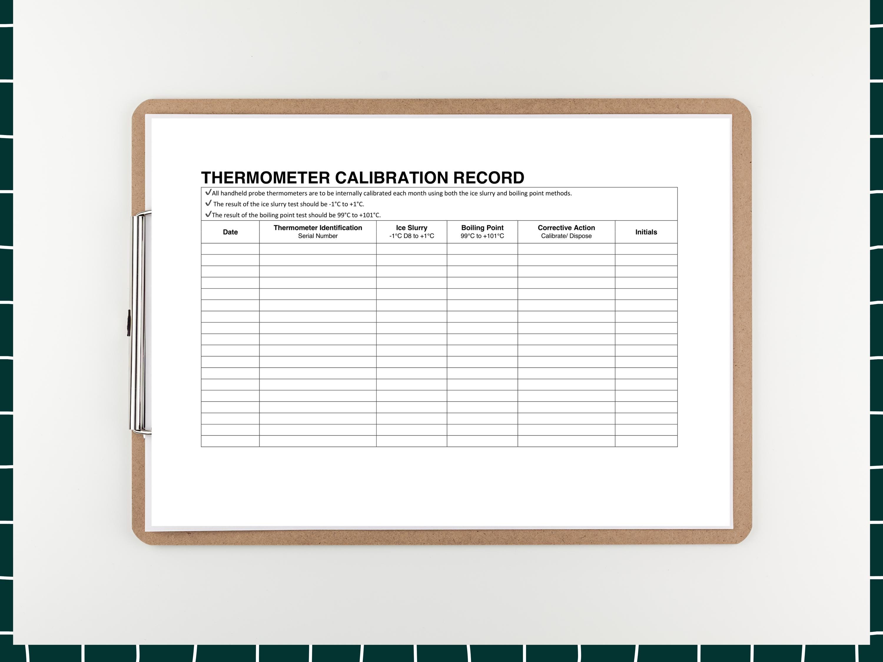 Food Temperature Record Sheets, Food Display, 2hr 4hr, Cooling Down ...
