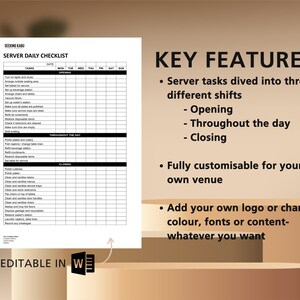 Server Daily Checklist; Restaurant; Cafe; New Hire Training, Mis En ...