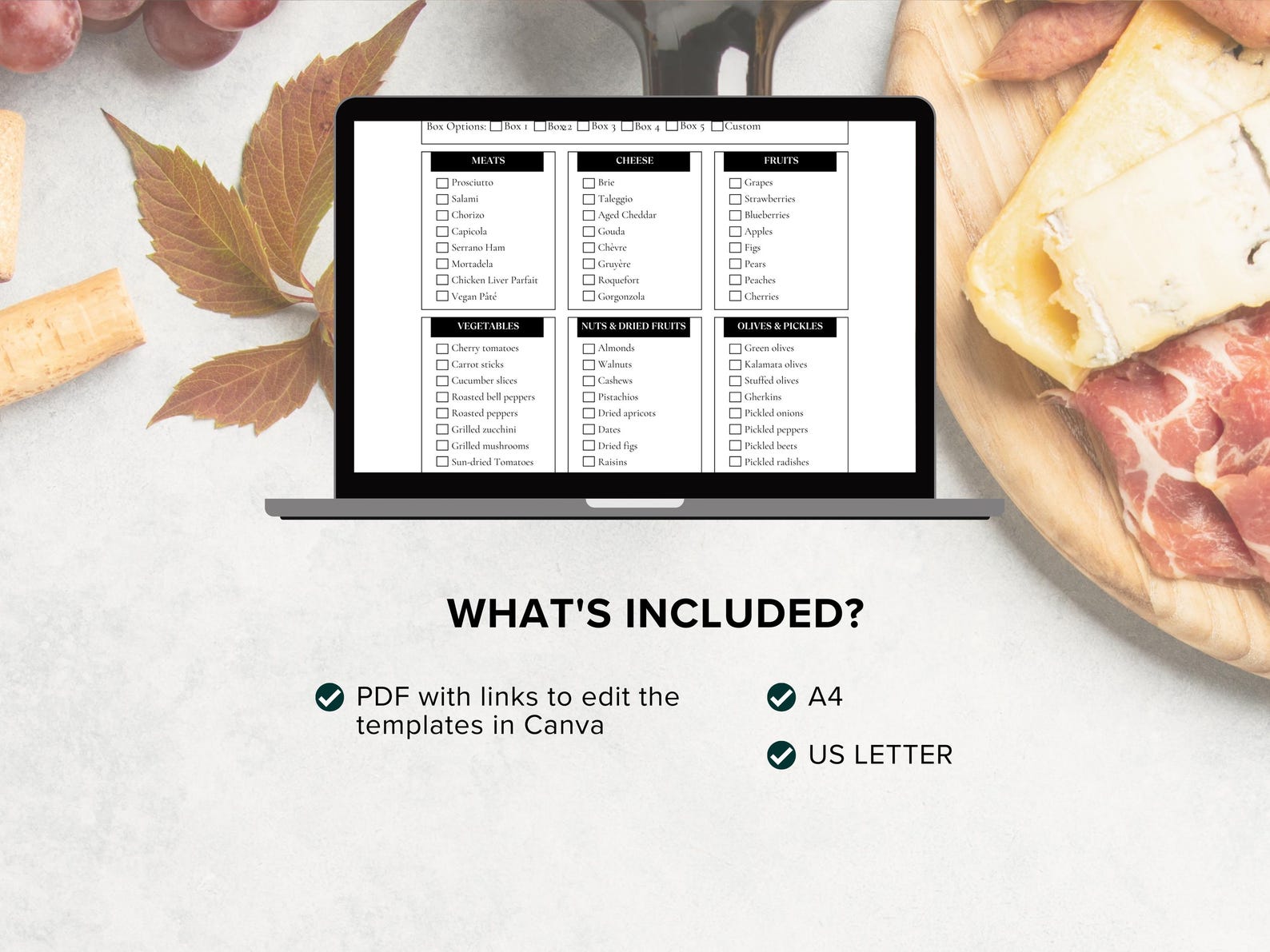 Charcuterie Order Form Template, Canva Editable Grazing Set ...