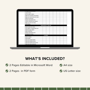 Server Daily Checklist Restaurant Cafe New Hire Training, Mis En Place ...