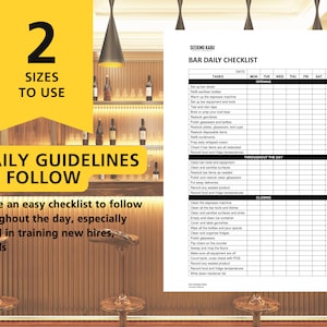 Bartender Daily Checklist: Restaurant Bar Guidelines; New Hire Training ...
