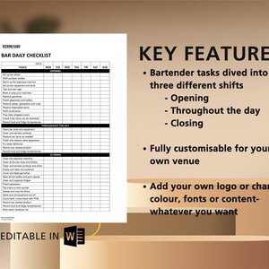 Bartender Daily Checklist: Restaurant Bar Guidelines; New Hire Training ...