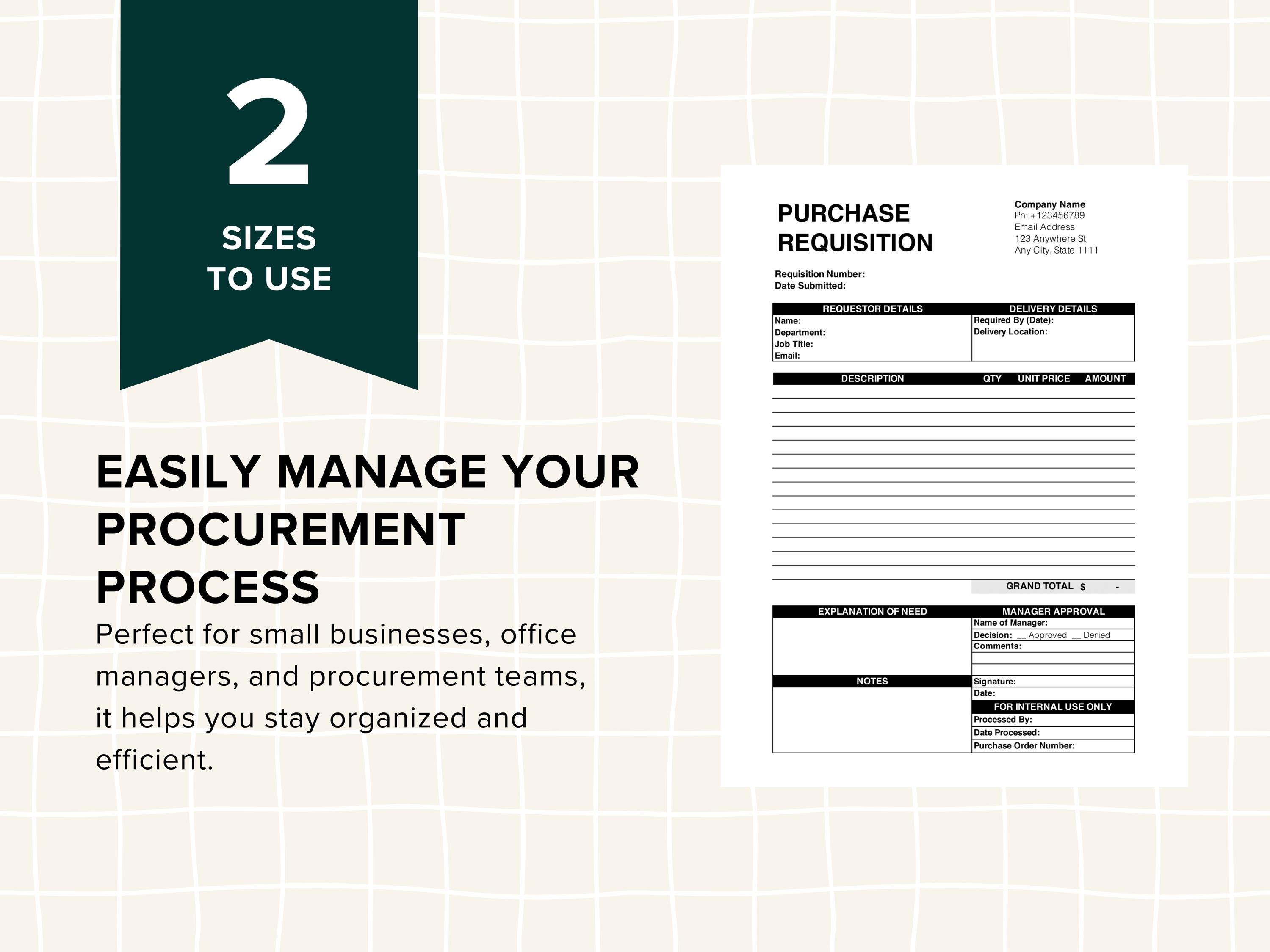 Purchase Requisition Template | Excel Procurement Request Form ...