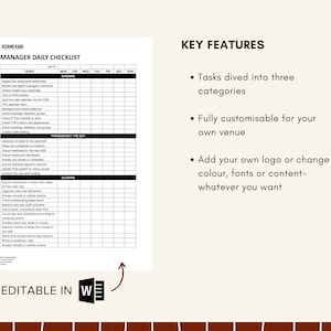 Restaurant Manager Daily Checklist, Cafe, Bar, Casual, Fine Dining ...