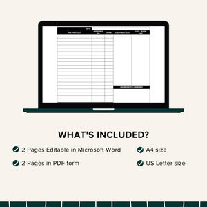 Kitchen Shift Handover Prep List, Notes Fot Chefs, Restaurant and Cafe ...
