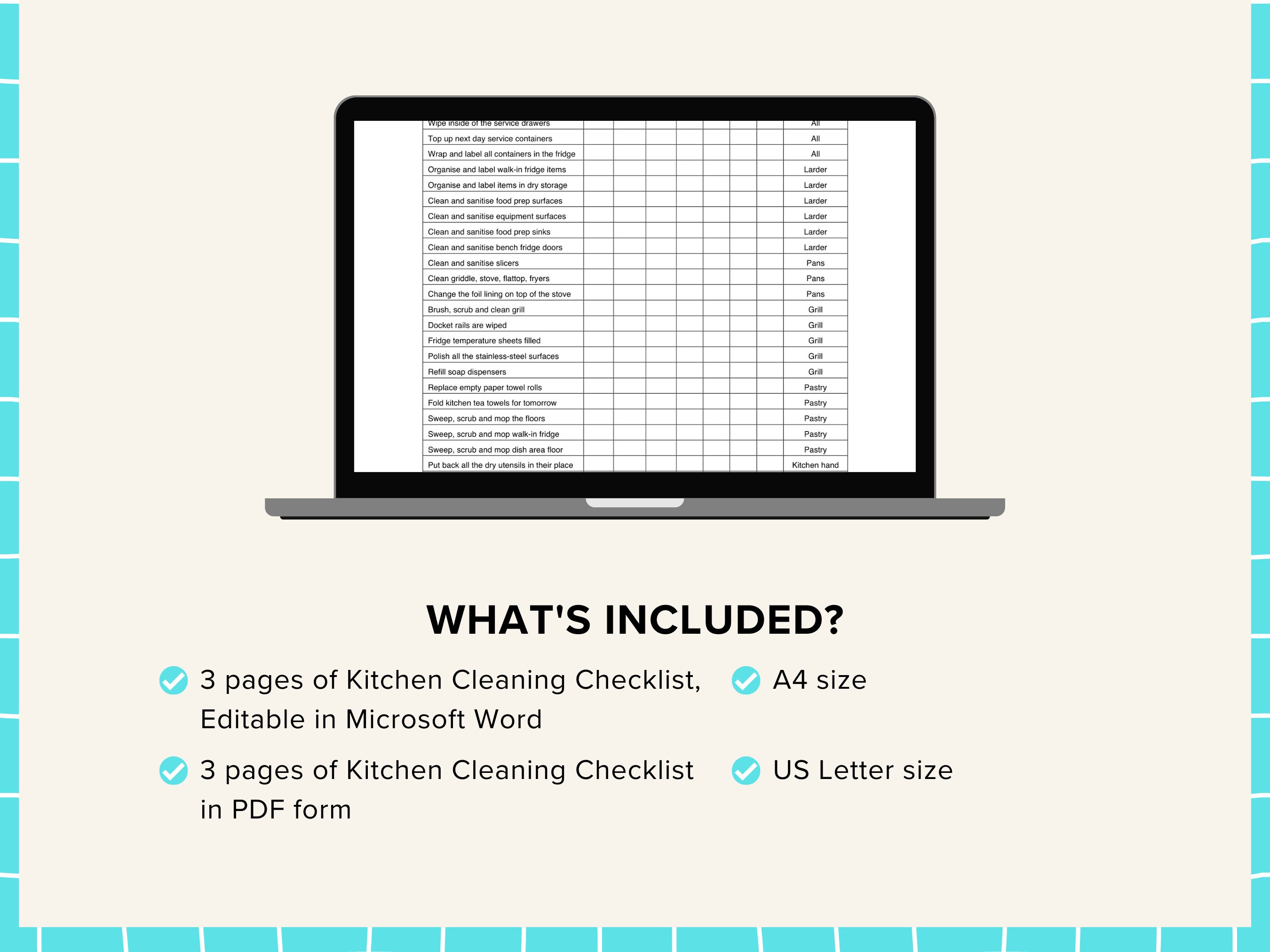 Restaurant Kitchen Cleaning Checklist | Professional Kitchen Cleaning ...